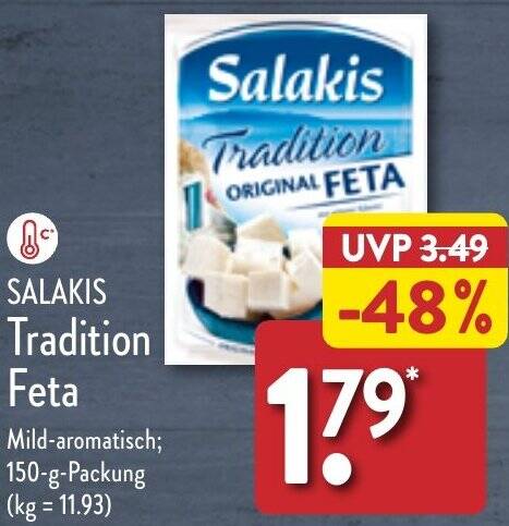 SALAKIS Tradition Feta 150 g Packung Angebot bei Aldi Nord