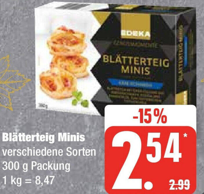 EDEKA GENUSSMOMENTE Blätterteig Minis 300 g Packung Angebot bei Edeka