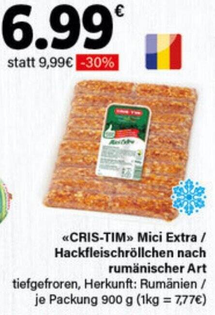 CRIS-TIM Mici Extra / Hackfleischröllchen nach rumänischer Art 900 g ...