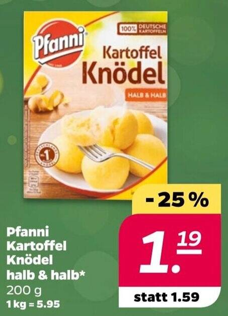 Pfanni Kartoffel Knödel halb & halb 200 g Angebot bei NETTO