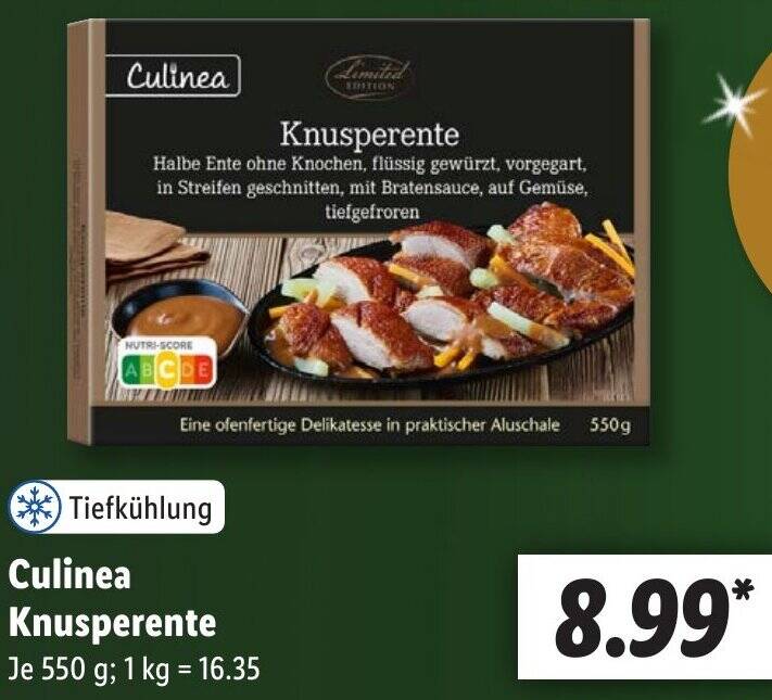 Culinea Knusperente 550 g Angebot bei Lidl