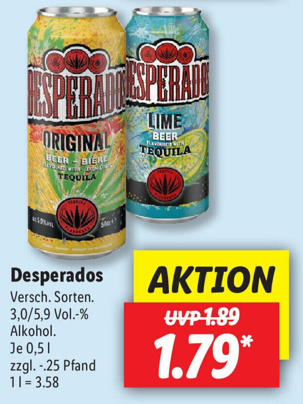 Desperados 0,5L Angebot bei Lidl