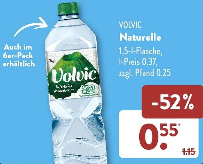 VOLVIC Naturelle 1,5 L Flasche Angebot bei Aldi Süd