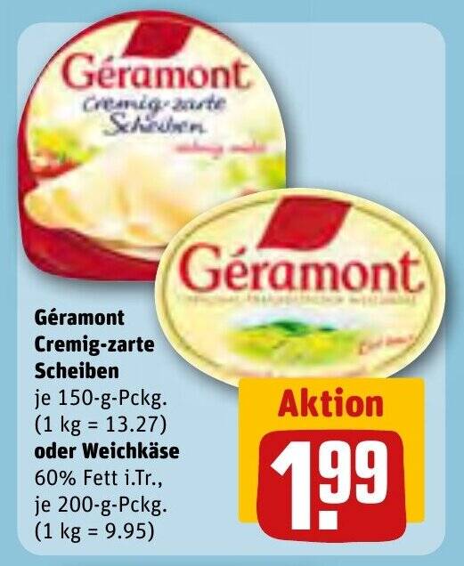 Géramont Cremig-zarte Scheiben je 150 g oder Weichkäse je 200 g Angebot ...
