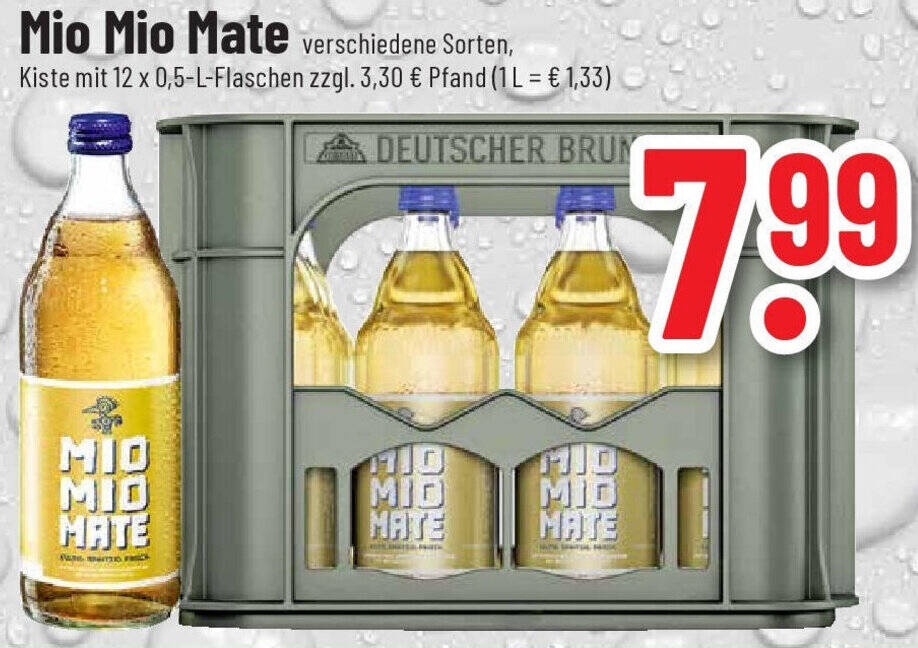 Mio Mio Mate Kiste mit 12 x 0,5-L-Flaschen Angebot bei trinkgut