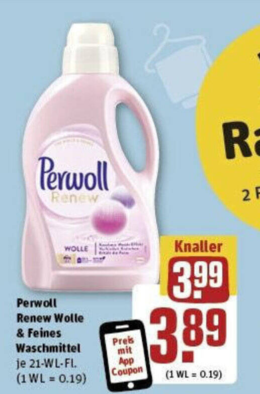 Perwoll Renew Wolle And Feines Waschmittel Je 21 Wl Fl Angebot Bei Rewe