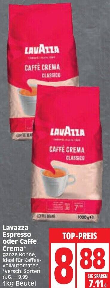 Lavazza Espresso oder Caffè Crema 1kg Beutel Angebot bei Edeka