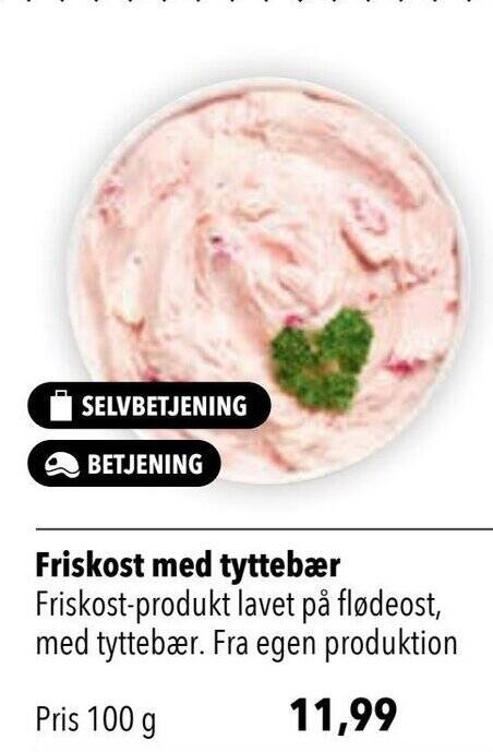 Friskost med tyttebær Pris 100 g Angebot bei CITTI Markt