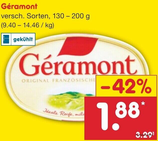 Géramont 130-200 g Angebot bei Netto Marken-Discount