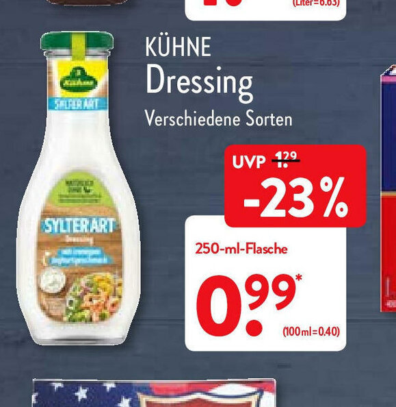 Kuhne Dressing 250ml Flasche Angebot bei Aldi Nord