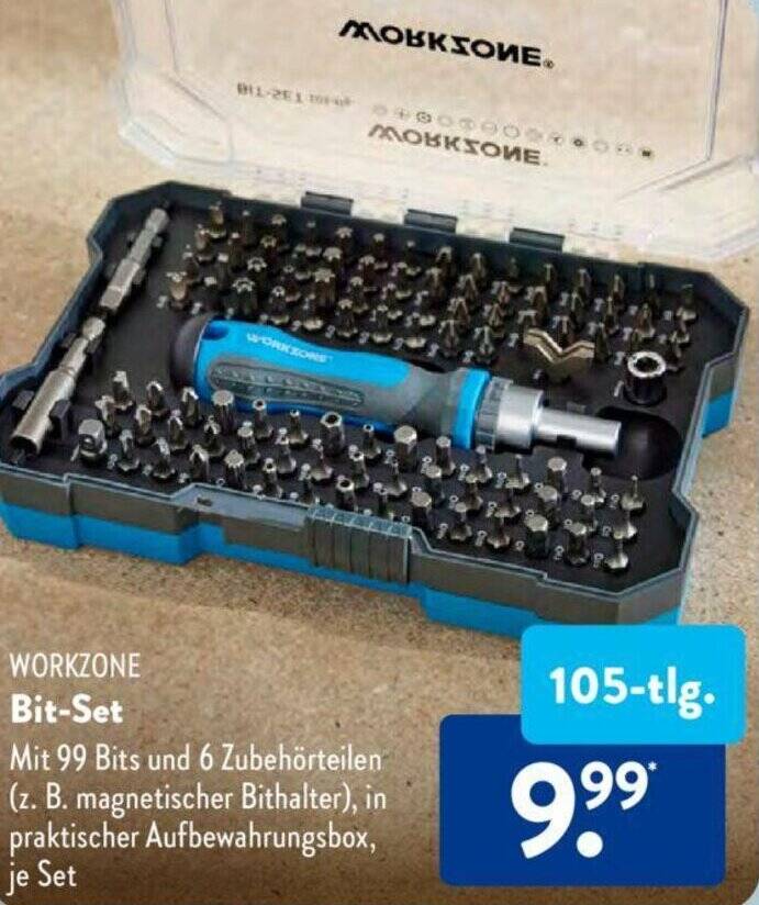 WORKZONE Bit-Set 105-tlg. Angebot bei Aldi Süd
