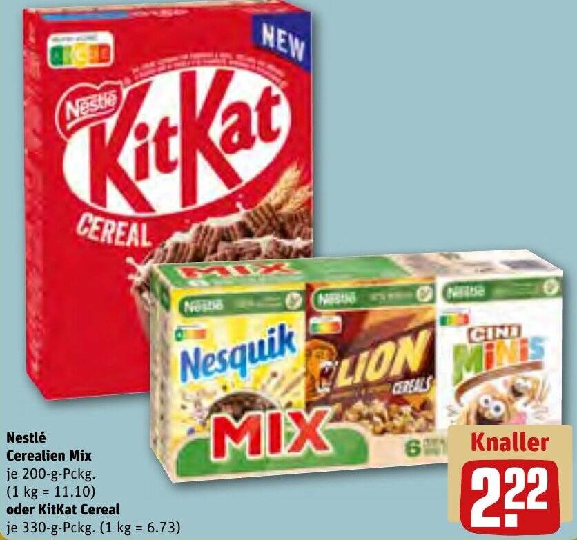 Nestlé Cerealien Mix 200 g oder KitKat Cereal 330 g Pckg. Angebot bei REWE