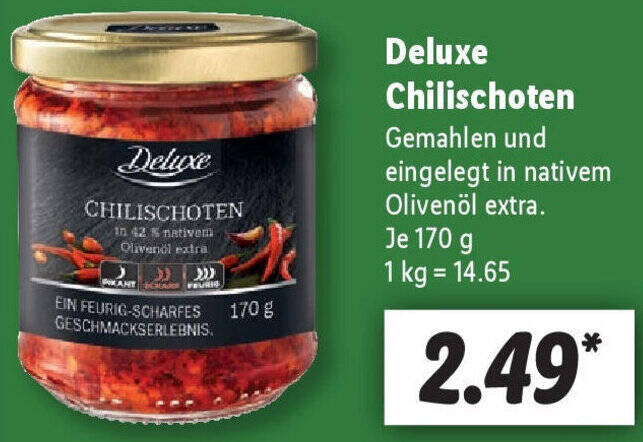 Deluxe Chilischoten 170 g Angebot bei Lidl