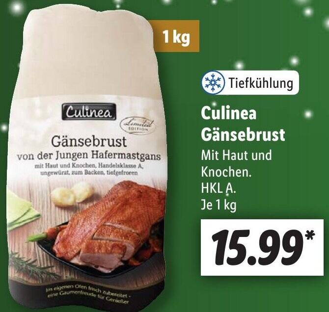 Culinea Gänsebrust 1 kg Angebot bei Lidl