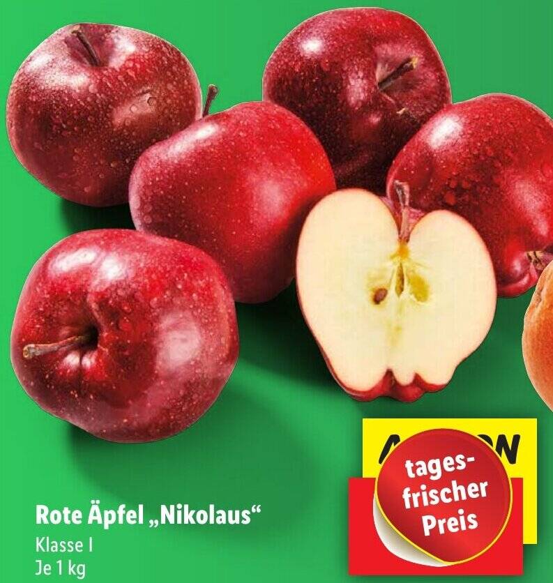 Rote Äpfel ,,Nikolaus" 1 kg Angebot bei Lidl