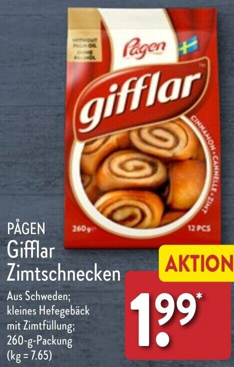 PÅGEN Gifflar Zimtschnecken 260 g Packung Angebot bei Aldi Nord
