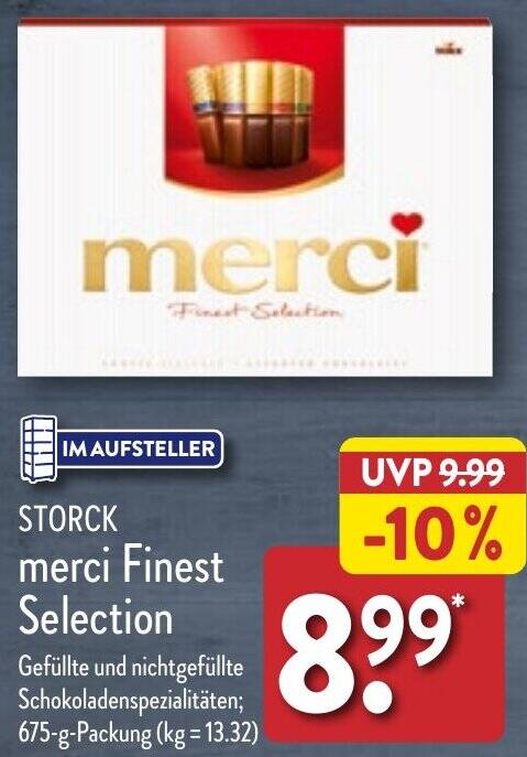 STORCK merci Finest Selection 675 g Packung Angebot bei Aldi Nord