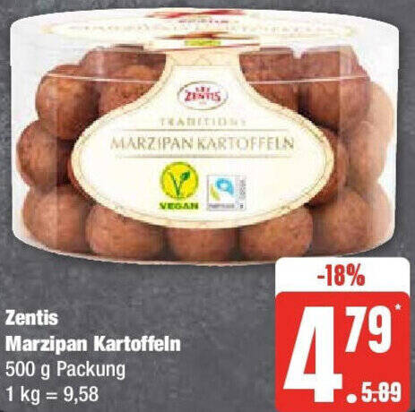 Zentis Marzipan Kartoffeln 500 g Packung Angebot bei Edeka