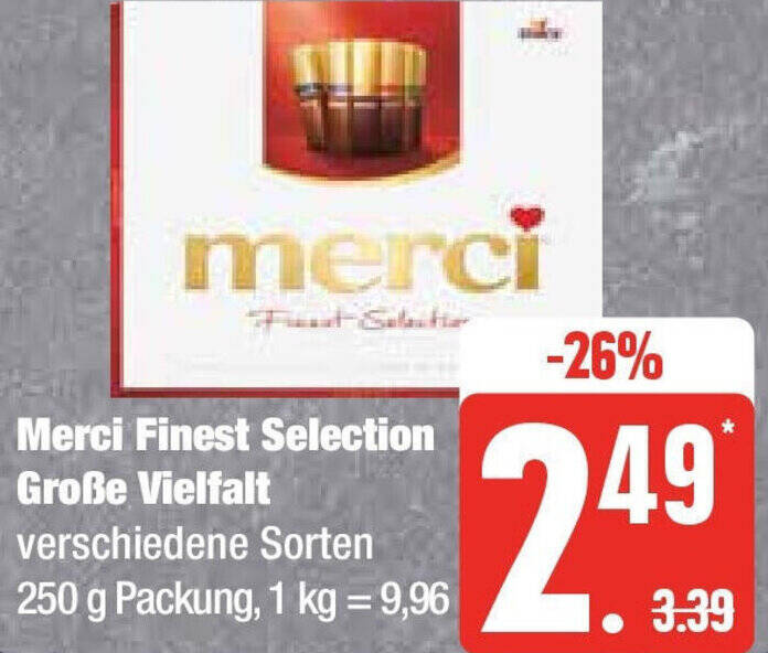 Merci Finest Selection Große Vielfalt 250 g Packung Angebot bei Edeka