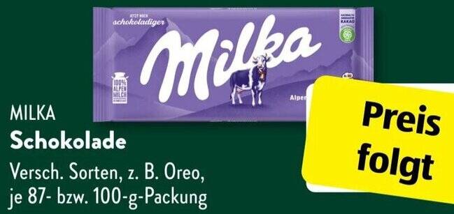 MILKA Schokolade 87 bzw. 100 g Packung Angebot bei Aldi Süd