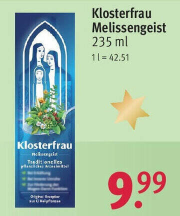 Klosterfrau Melissengeist 235 ml Angebot bei Rossmann