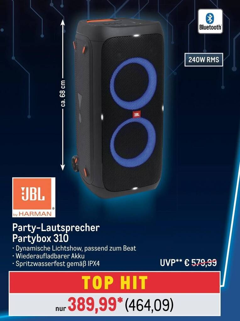 JBL Party-Lautsprecher Partybox 310 Angebot bei METRO