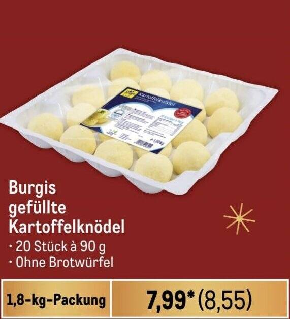 Burgis gefüllte Kartoffelknödel 1,8-kg-Packung Angebot bei METRO