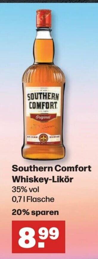 Southern Comfort Whiskey-Likör 35% vol 0,7L Angebot bei Handelshof