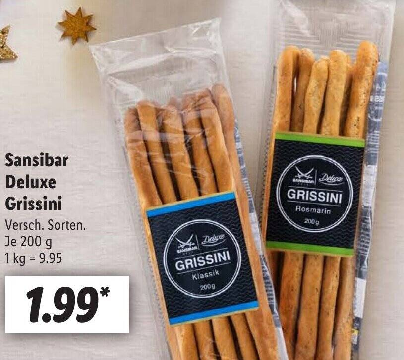 Sansibar Deluxe Grissini 200 g Angebot bei Lidl