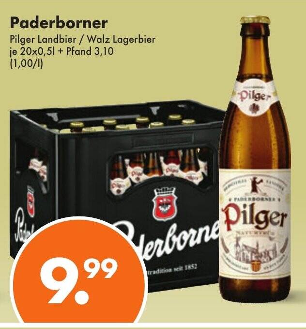 Paderborner Pilger Landbier / Walz Lagerbier je 20x0,5L Angebot bei ...