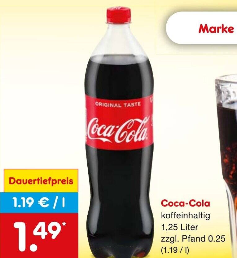 Coca-Cola 1,25 Liter Angebot bei Netto Marken-Discount