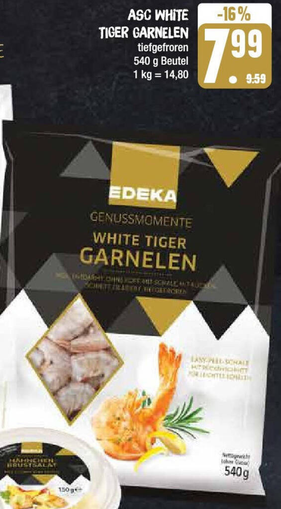 EDEKA GENUSSMOMENTE ASC WHITE TIGER GARNELEN tiefgefroren 540 g Angebot ...