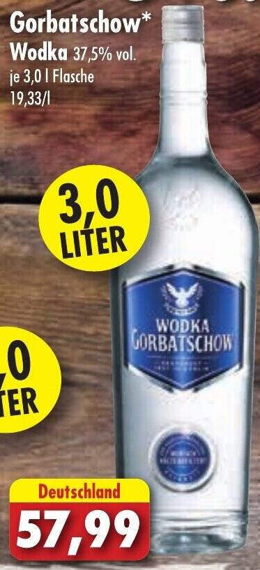 Gorbatschow Wodka 3,0 Liter Angebot bei Lösch Depot