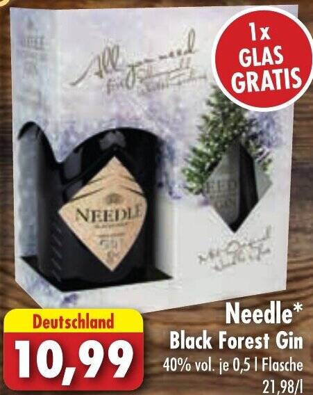 Needle Black Forest Gin 0,5 L Flasche Angebot bei Lösch Depot