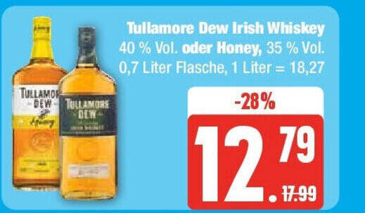 Tullamore Dew Irish Whiskey 40% Vol. oder Honey, 35 % Vol. 0,7 L ...