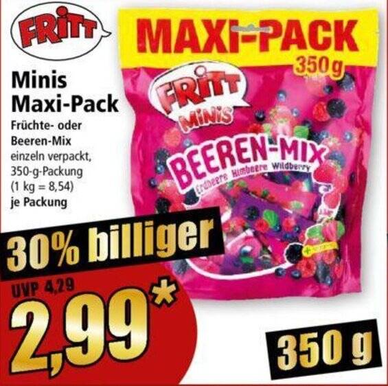 Fritt Minis Maxi-Pack 350 g Angebot bei Norma