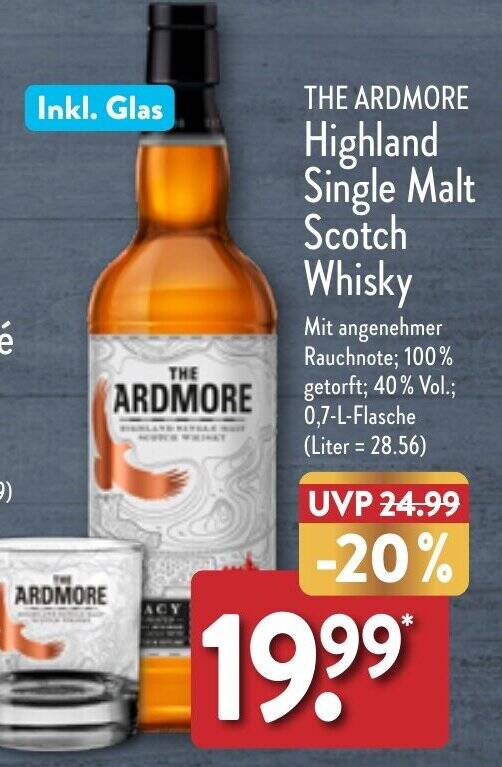 THE ARDMORE Highland Single Malt Scotch Whisky 0,7 l Flasche Angebot ...