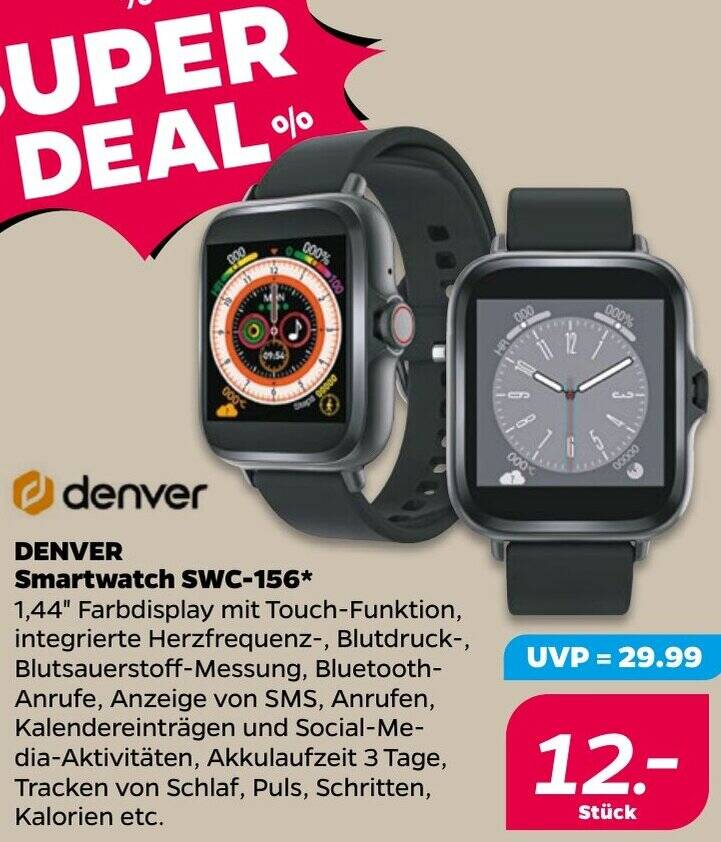 DENVER Smartwatch SWC-156 Angebot bei NETTO