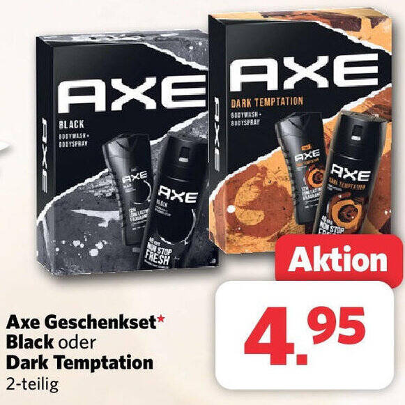 Axe Geschenkset Black oder Dark Temptation 2-teilig Angebot bei Combi