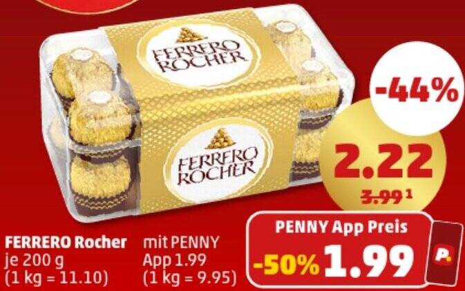 FERRERO Rocher 200 g Angebot bei PENNY