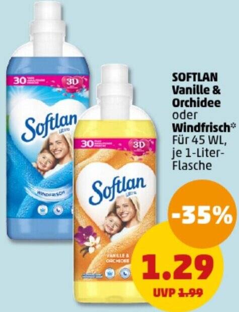 SOFTLAN Vanille & Orchidee oder Windfrisch 1 Liter Flasche Angebot bei ...
