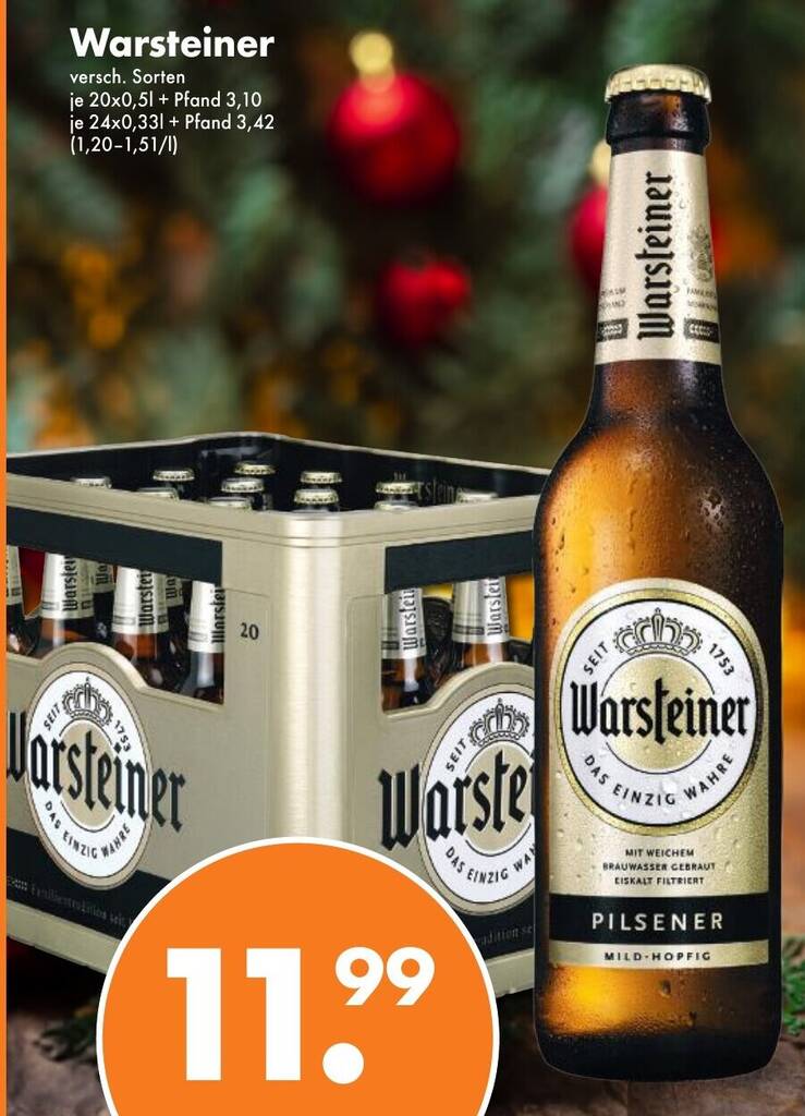 Warsteiner 20*500/24*330ml Angebot bei Trink und Spare