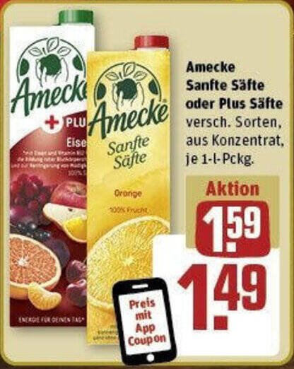 Amecke Sanfte Säfte oder Plus Säfte 1 L Pckg. Angebot bei REWE