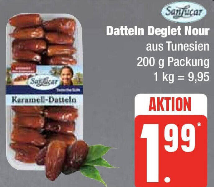 SanLucar Datteln Deglet Nour 200 g Packung Angebot bei Edeka