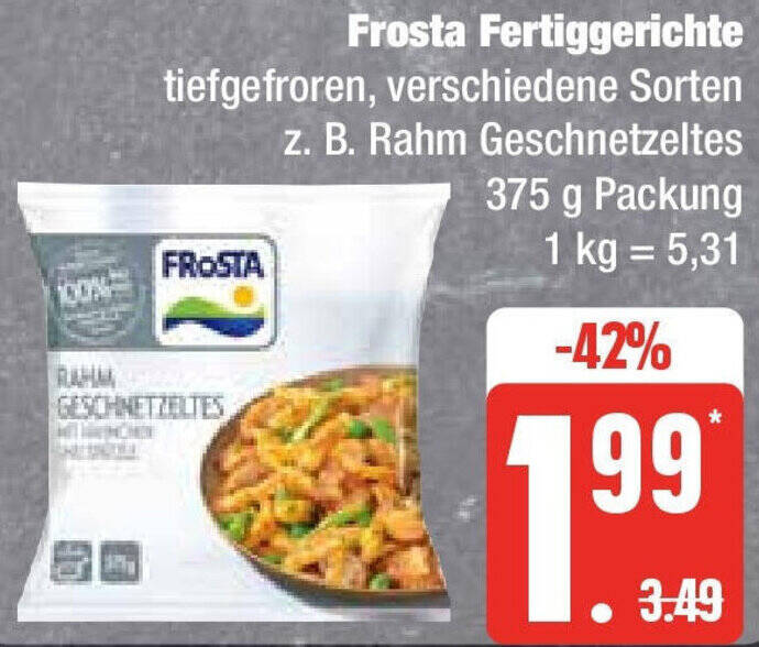 Frosta Fertiggerichte 375 g Packung Angebot bei Edeka