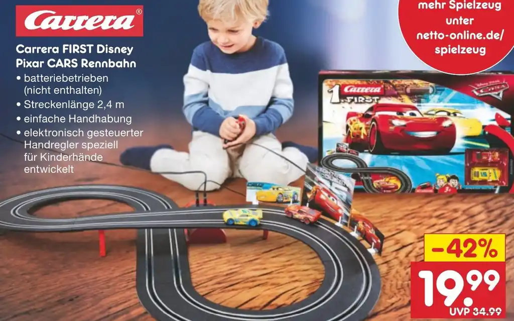 Carrera FIRST Disney Pixar CARS Rennbahn Angebot bei Netto Marken-Discount