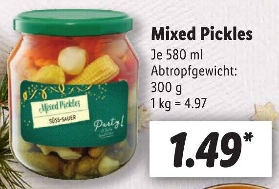 Mixed Pickles 580 ml Angebot bei Lidl