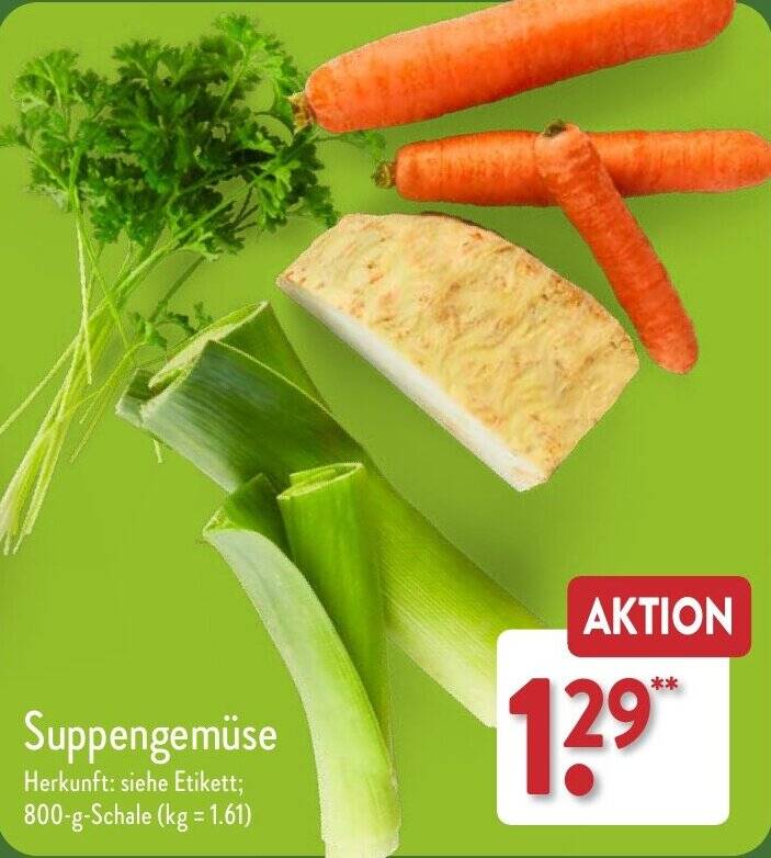 Suppengemüse 800 g Schale Angebot bei Aldi Nord
