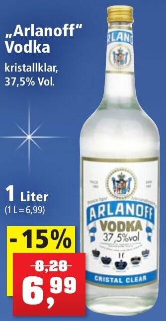 Arlanoff Vodka 1 Liter Angebot bei Thomas Philipps