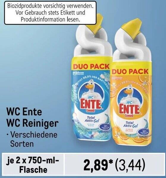 WC Ente WC Reiniger 2x750 ml Flasche Angebot bei METRO